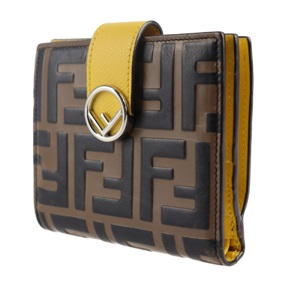 Fendi | Bags | Fendi Fs Yellow Brown Compact Wallet | Poshmark